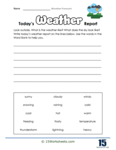Kindergarten Weather Worksheets | Vocab and Themes - 15 Worksheets.com