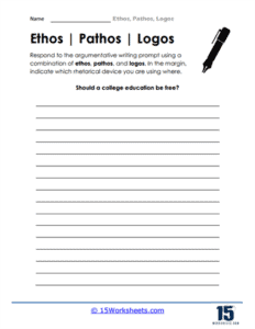 Ethos, Pathos, Logos Worksheets | Persuasion Skills - 15 Worksheets.com