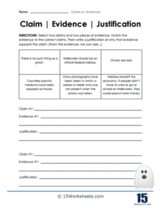 Claim vs. Evidence Worksheets - 15 Worksheets.com
