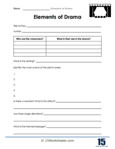 Elements of Drama Worksheets - 15 Worksheets.com