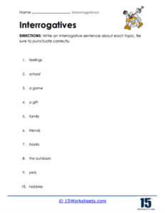 Interrogatives Worksheets | Question Word Practice - 15 Worksheets.com