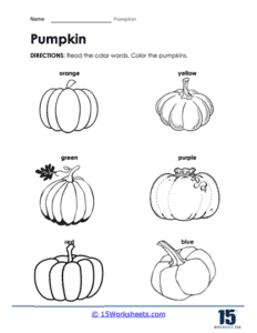 Pumpkins Worksheets | Orange Harvest Gourd Theme - 15 Worksheets.com