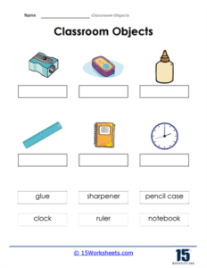 Classroom Objects Worksheets | School Item Printables - 15 Worksheets.com