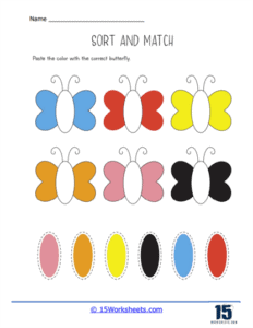 Sort and Match Colors Worksheets | Comparisons - 15 Worksheets.com