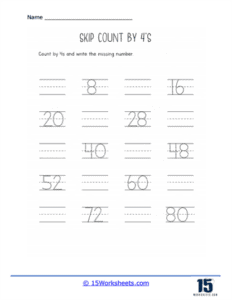 Skip Counting By 4s Worksheets - 15 Worksheets.com