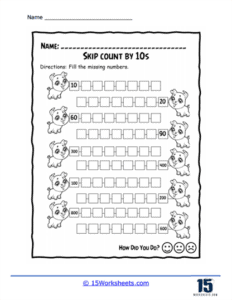 Skip Counting By 10s Worksheets | Numeracy - 15 Worksheets.com