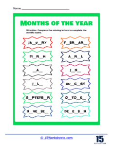 Months of the Year Worksheets - 15 Worksheets.com