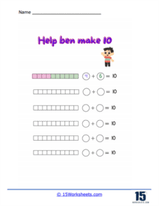 Making 10 Worksheets | Numeracy Skills - 15 Worksheets.com