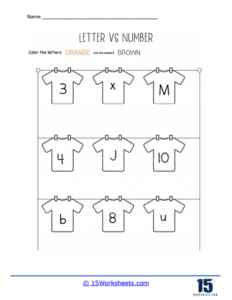 Letters vs. Numbers Worksheets | Kindergarten Skills - 15 Worksheets.com