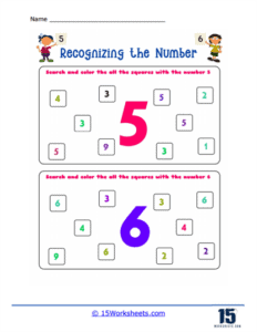 Recognizing Numbers Worksheets | Sense and Identification - 15 ...