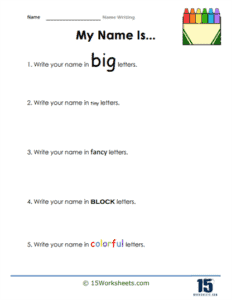 Name Writing Worksheets | Tracing & Print Skills - 15 Worksheets.com