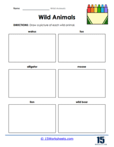 Wild Animals Worksheets | Nature Learning - 15 Worksheets.com