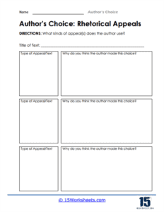 Author's Choice Worksheets - 15 Worksheets.com