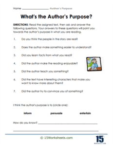 Author's Purpose Worksheets | Inform, Entertain, Persuade - 15 ...