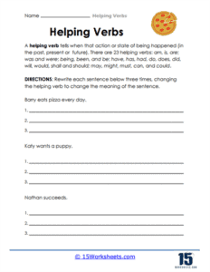 Helping Verbs Worksheets - 15 Worksheets.com