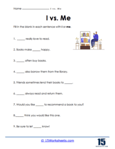 I vs. Me Worksheets - 15 Worksheets.com