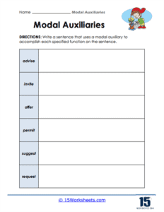 Modal Auxiliaries Worksheets | Practice Usage - 15 Worksheets.com