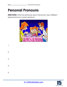 Personal Pronouns Worksheets | Person-Based Substitutes - 15 Worksheets.com