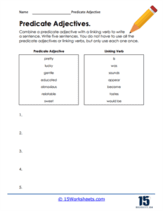 Predicate Adjectives Worksheets - 15 Worksheets.com