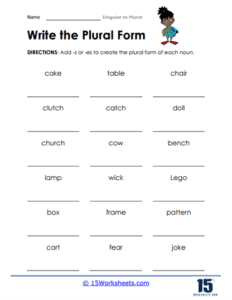Singular to Plural Worksheets | Number Shift Practice - 15 Worksheets.com