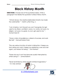 Black History Month Worksheets - 15 Worksheets.com