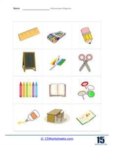 Classroom Objects Worksheets | School Item Printables - 15 Worksheets.com
