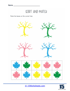 Sort and Match Colors Worksheets | Comparisons - 15 Worksheets.com