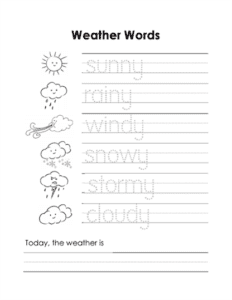 Kindergarten Weather Worksheets | Vocab and Themes - 15 Worksheets.com