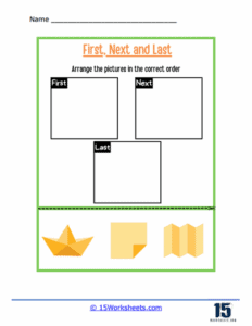 First, Next, Last Worksheets | Early Temporal Reasoning - 15 Worksheets.com