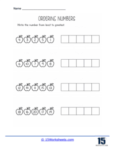Ordering Numbers Worksheets | Numeracy Skills - 15 Worksheets.com