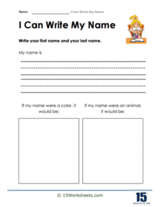 I Can Write My Name Worksheets - 15 Worksheets.com