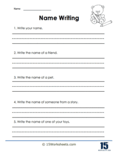 Name Writing Worksheets | Tracing & Print Skills - 15 Worksheets.com