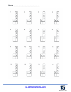 Adding 4 Numbers Worksheets - 15 Worksheets.com