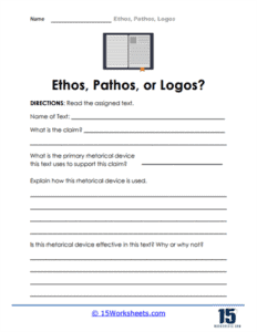 Ethos, Pathos, Logos Worksheets | Persuasion Skills - 15 Worksheets.com