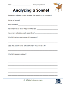 Analyzing a Poem Worksheets - 15 Worksheets.com