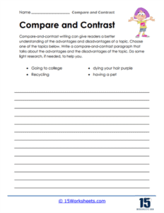 Compare and Contrast Worksheets - 15 Worksheets.com