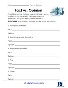 Fact or Opinion Worksheets - 15 Worksheets.com