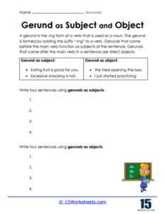 Gerunds Worksheets | Identifying & Applying - 15 Worksheets.com