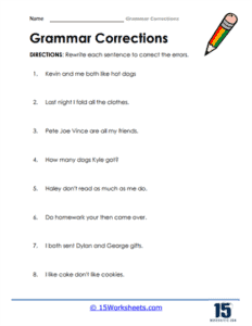 18 Free Grammar Correction Worksheets | Proofreading & Editing Practice
