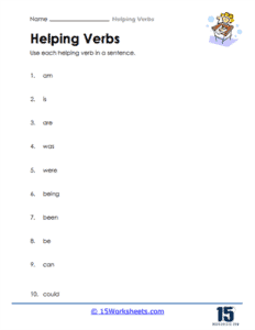 Helping Verbs Worksheets - 15 Worksheets.com