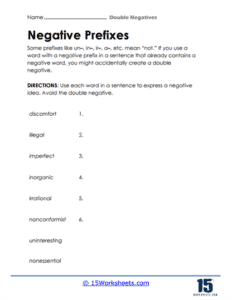 Double Negatives Worksheets | Establish Clarity - 15 Worksheets.com