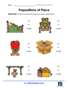 Prepositions of Place Worksheets - 15 Worksheets.com