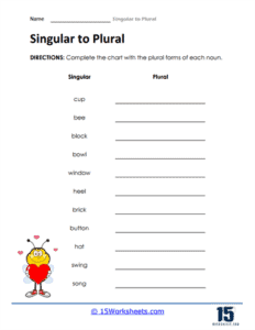 Singular to Plural Worksheets | Number Shift Practice - 15 Worksheets.com