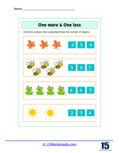 1 More or Less Worksheets | Early Add or Subtract Skills - 15 ...