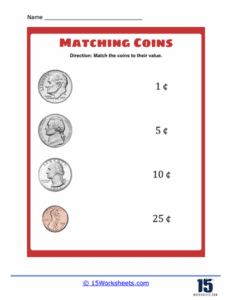 Matching Coins Worksheets - 15 Worksheets.com