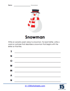 Snowman Worksheets | Literacy Activities - 15 Worksheets.com