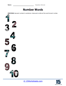 Numbers in Words Worksheets | Numeracy Skills - 15 Worksheets.com