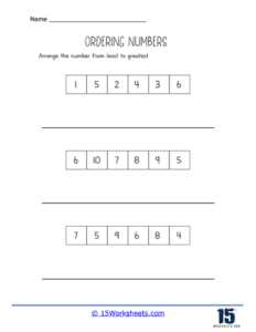 Ordering Numbers Worksheets | Numeracy Skills - 15 Worksheets.com