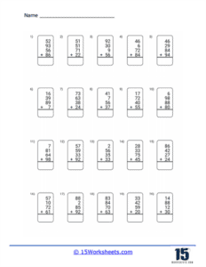 Adding 4 Numbers Worksheets - 15 Worksheets.com