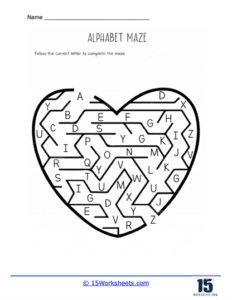 Alphabet Mazes Worksheets - 15 Worksheets.com